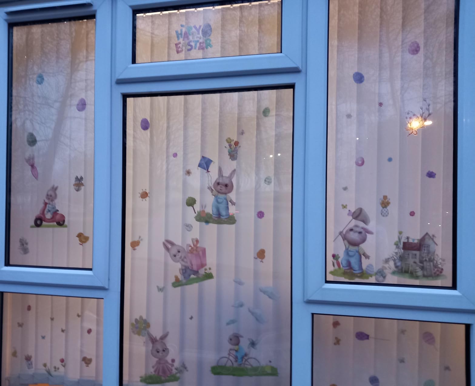 Jielibon Easter Window Stickers-Original Easter Decorations,Large ...