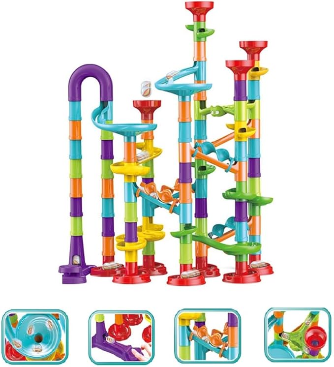 142Pcs Marble Track Set, Reusable Funny Marble Maze Game Building Toys ...