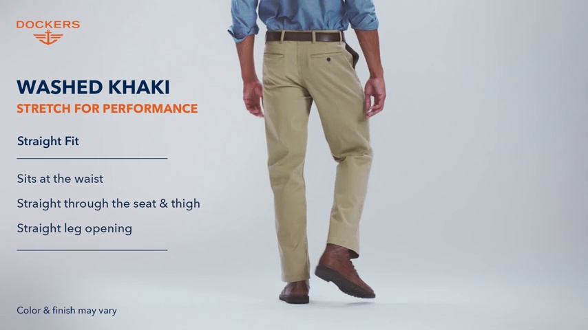 Watch Dockers Men's Washed Khaki Straight Fit Pants D2 on Amazon Live