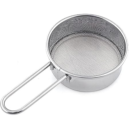 Amazon.com: Goeielewe Stainless Steel Strainer with Long Handle, Flour ...