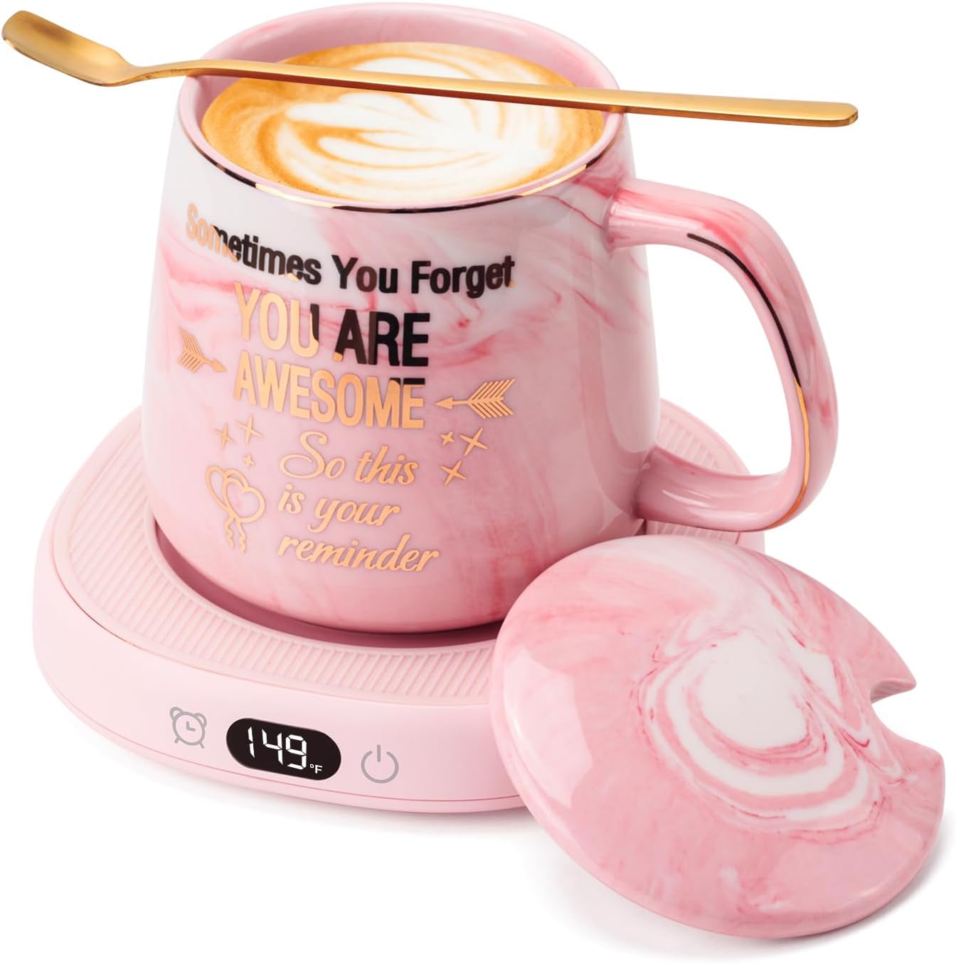 Amazon.com: CGHWBEA Coffee Warmer for Desk,with Mug Set. Cup Warmer Tea ...