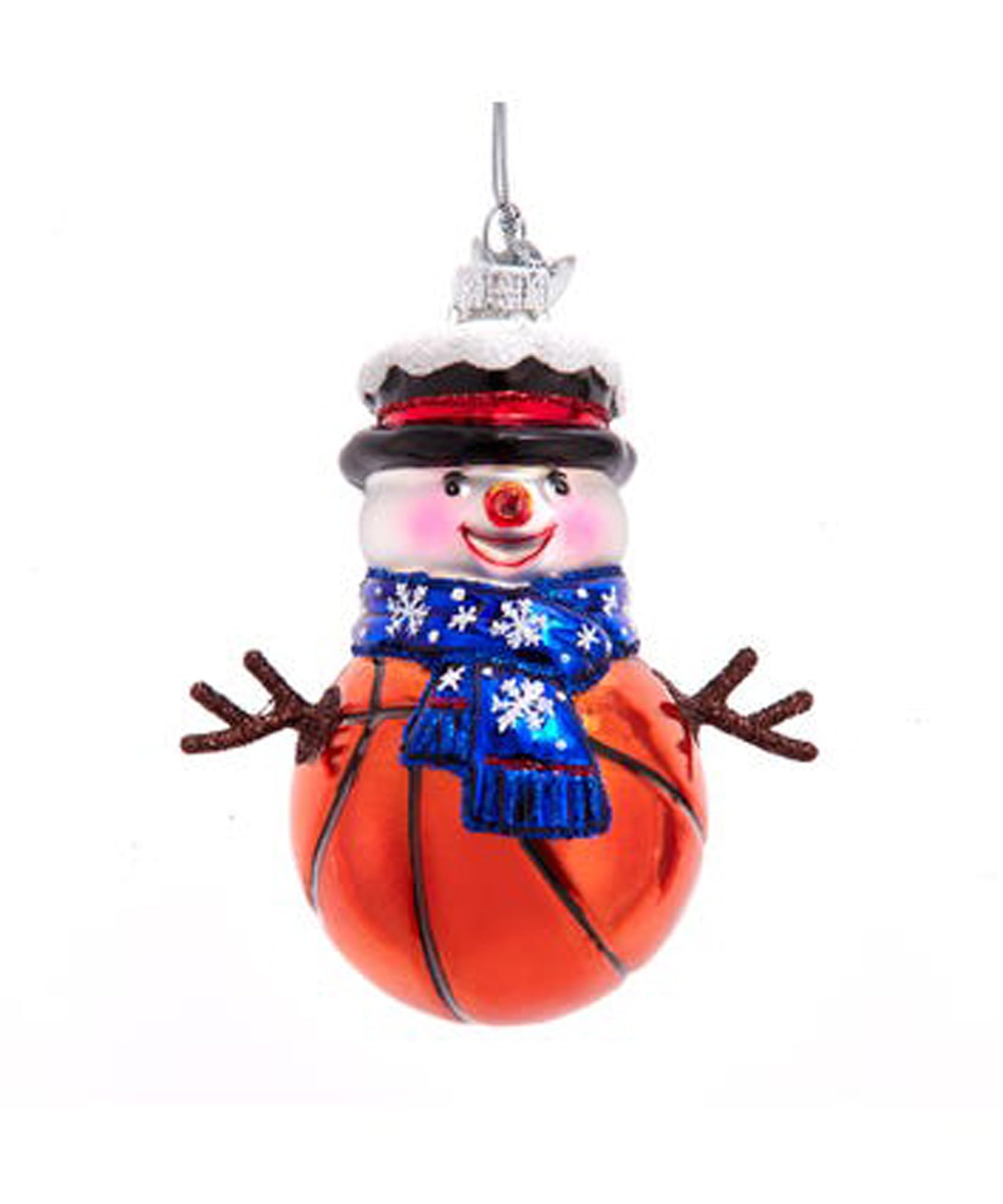 Amazon.com: Kurt Adler Basketball Snowman - 3.5 Inch Glass Christmas ...