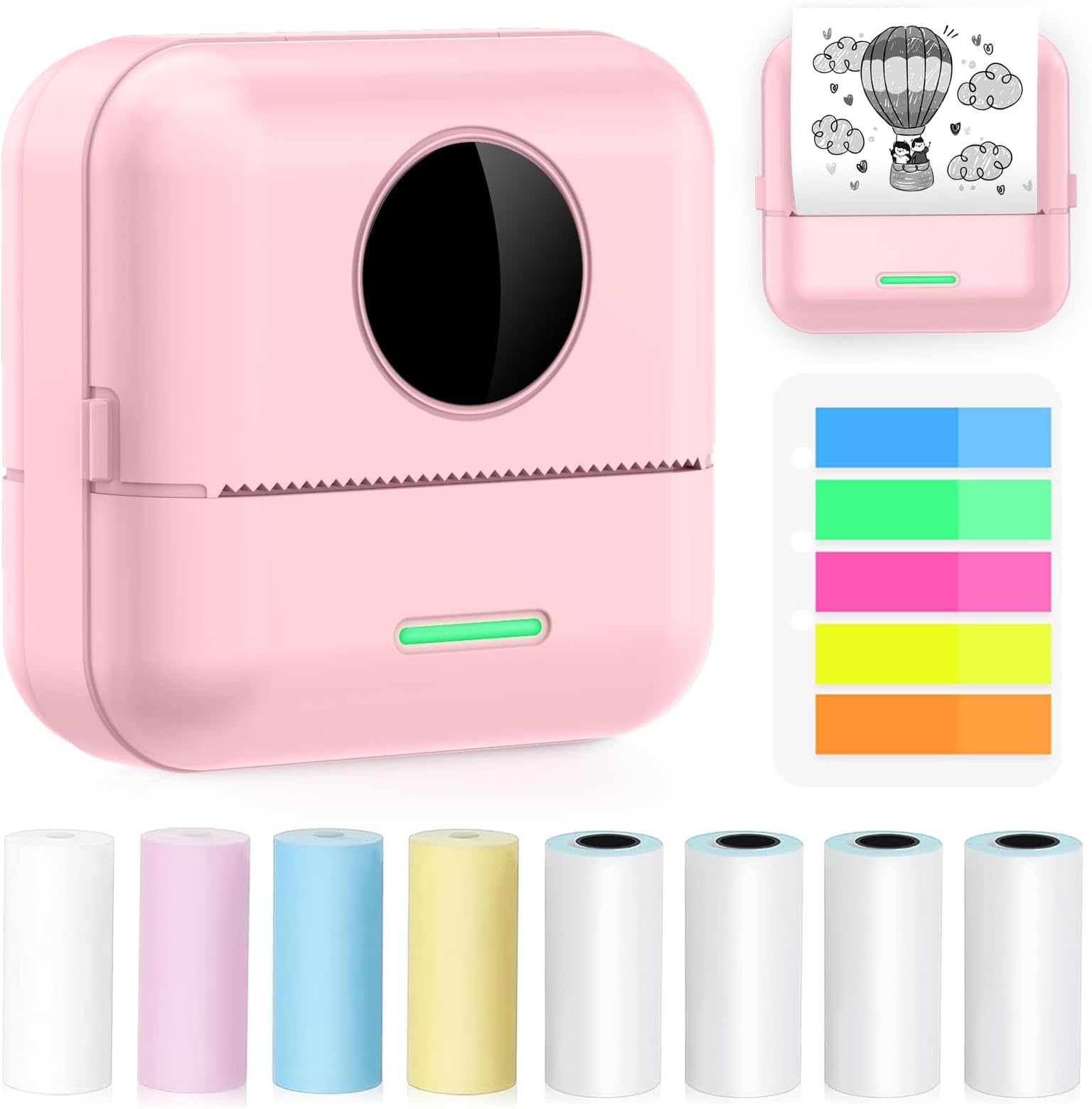 Amazon.com: Mini Thermal Printer, Portable Inkless Photo Printer with 8 ...