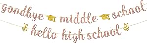 Amazon.com: Goodbye Middle School Hello High School Banner - 8th Grad ...