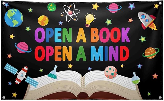 Amazon.com : Swepuck 72x43inch Fabric Reading Backdrop World Book Day ...