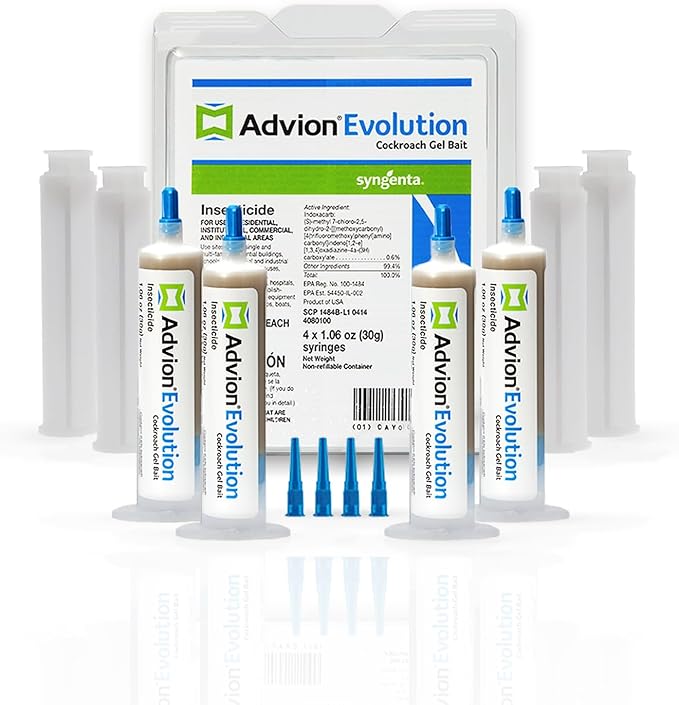 Amazon.com : Advion Evolution Cockroach Gel Bait, 4 Tubes x 30-Grams, 1 ...