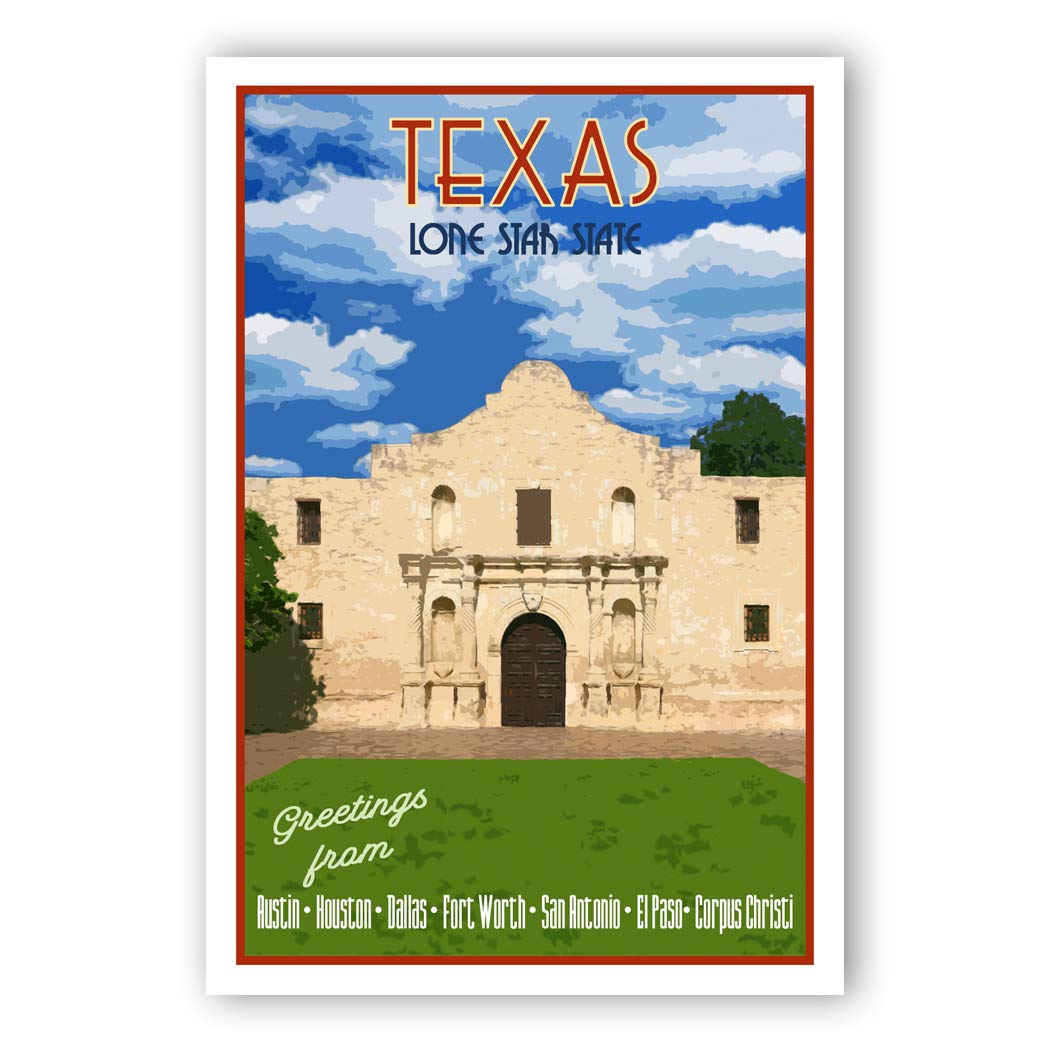 Amazon.com : TEXAS TRAVEL POSTER postcard set of 20 identical postcards ...