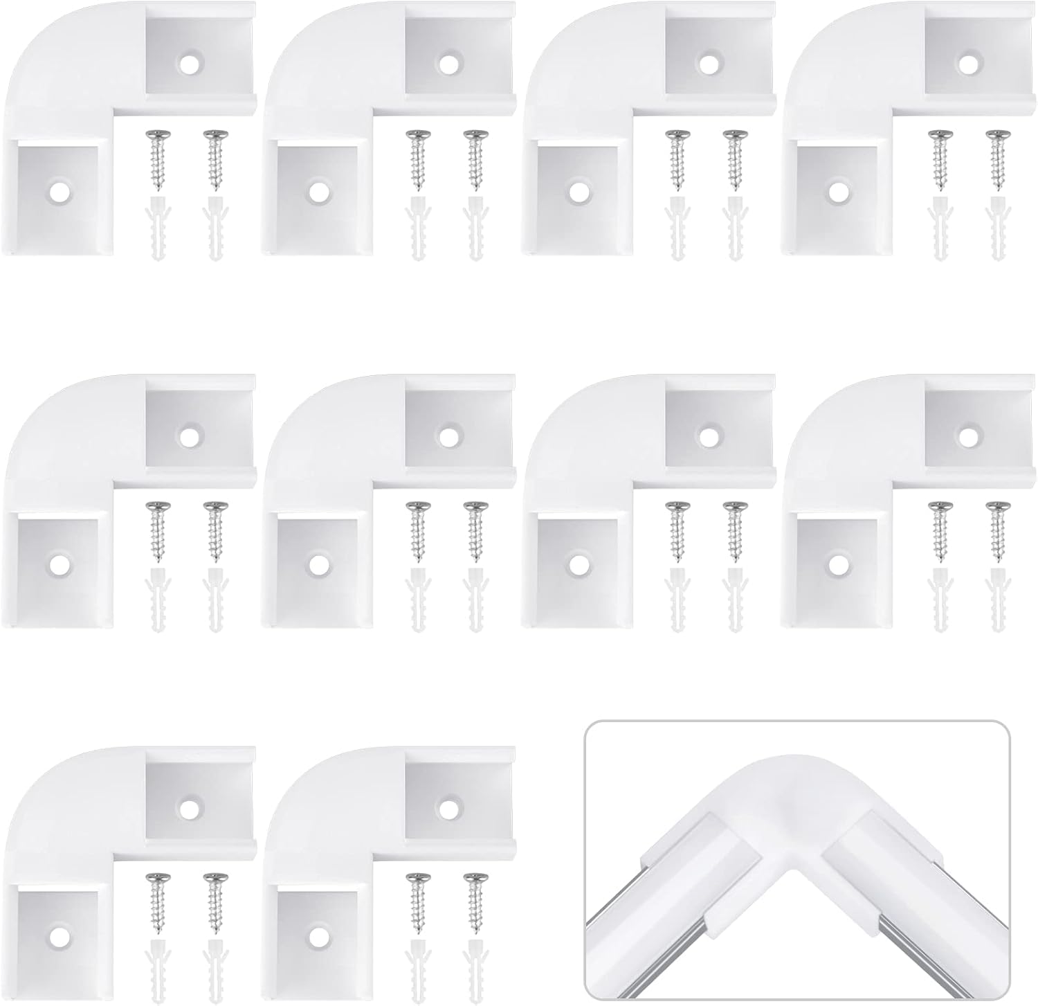 HOMMAND 90 Degrees Corner Connector 10 Pcs, LED Profile Corner ...