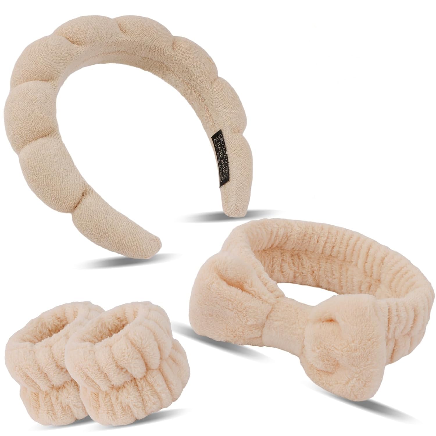 Amazon.com : ARBEYOOU Spa Headband Wristband Set Skincare Headbands for ...