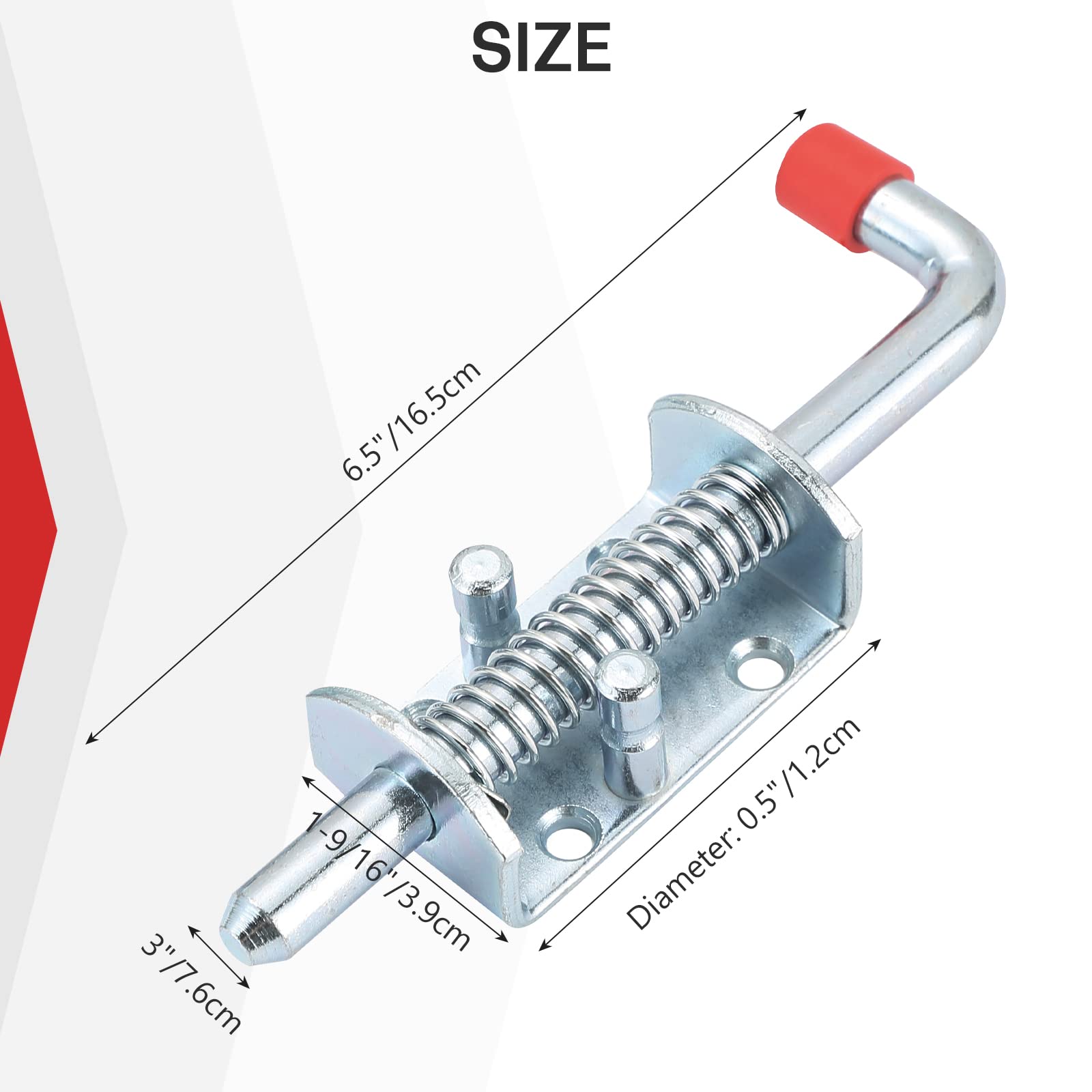 Snapklik.com : MAOPINER Metal Lock Barrel Bolt Spring Loaded Latch 6.5 ...