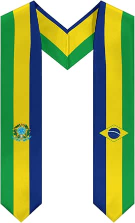 Amazon.com: DABOYOZHZH Brazil Emblem Graduation Stole Shawl Sash Honor ...