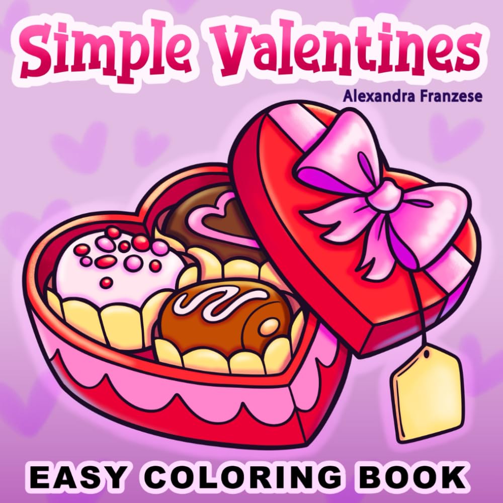 Amazon.com: Simple Valentines Coloring Book: Easy to Color Images ...