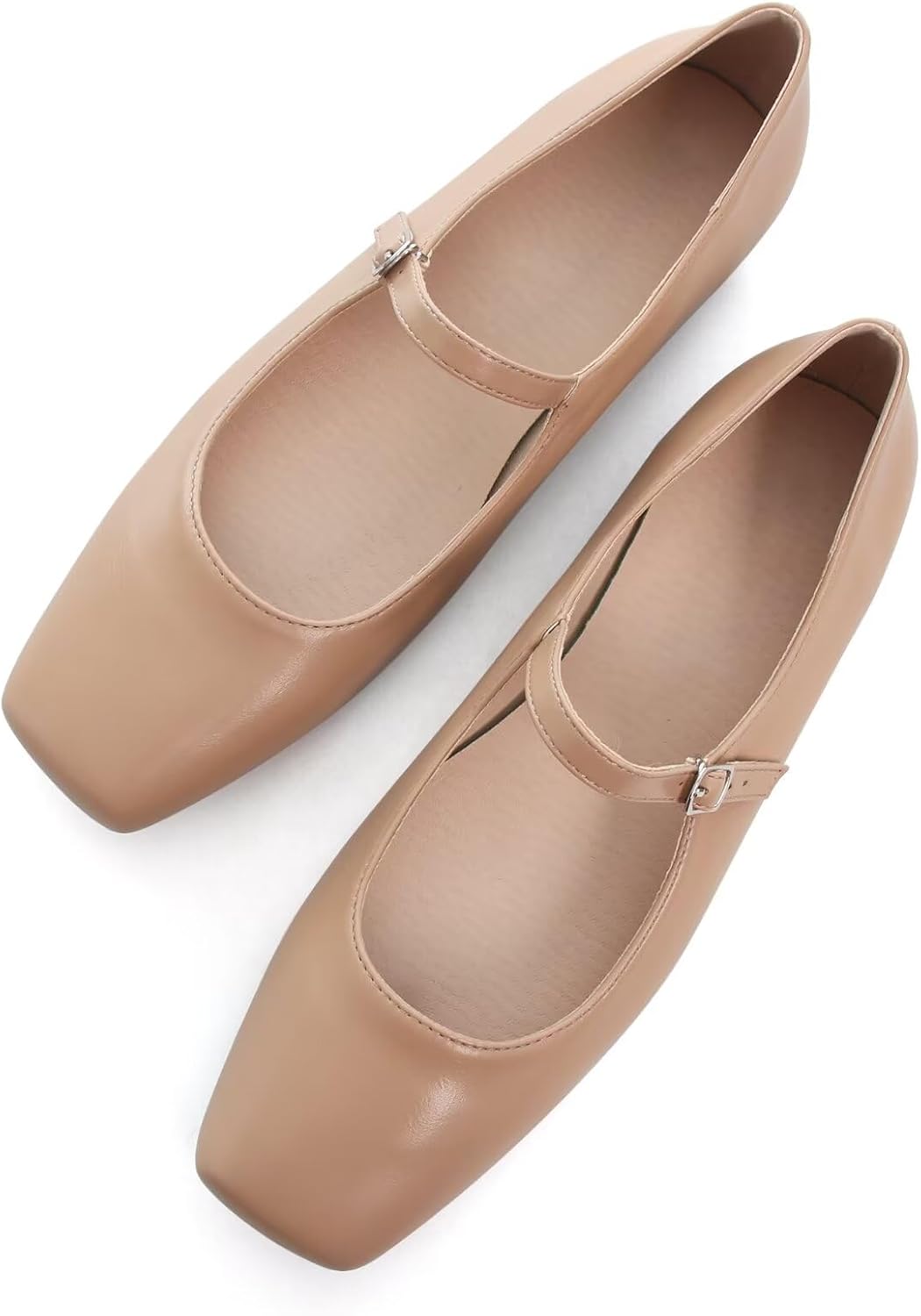 Amazon.com | TN TANGNEST Leather Flats for Women Comfortable Square Toe ...