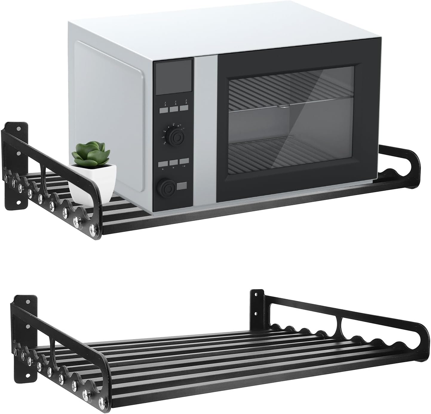 Gsycle Microwave Shelf Wall Mount, 1 Shelf, Kitchen Storage Rack ...