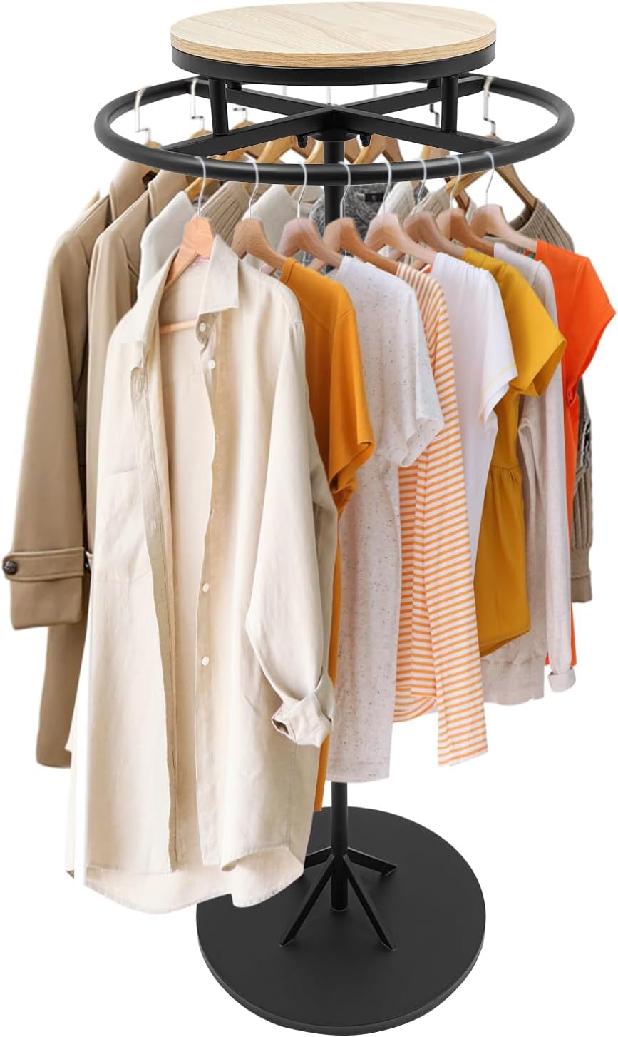 Amazon.com: Round Clothing Rack for Retail, Freestanding Round Garment ...