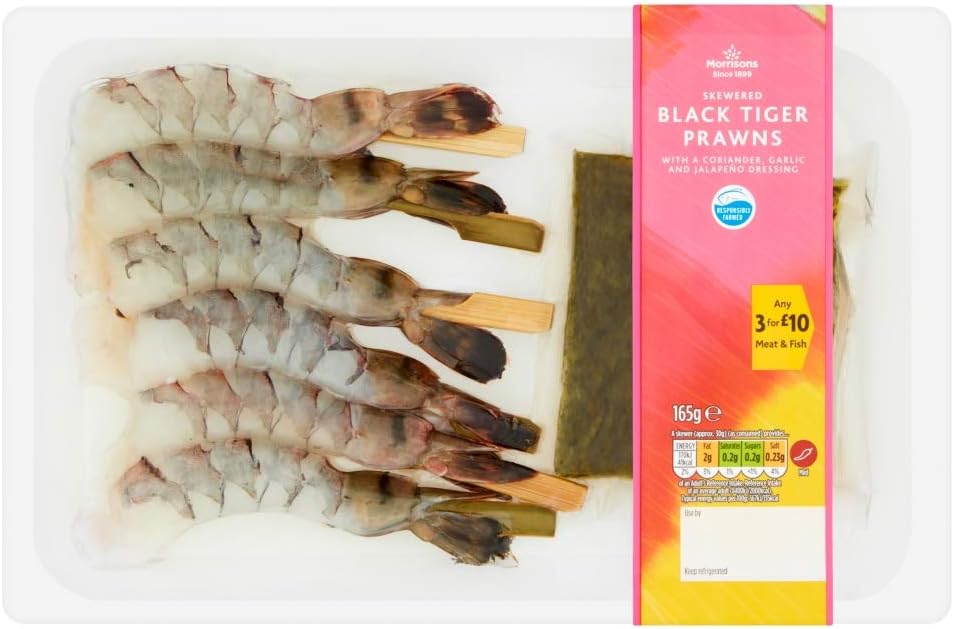 Morrisons Raw Tiger Prawns with Coriander, Garlic & Jalapeno Dressing ...