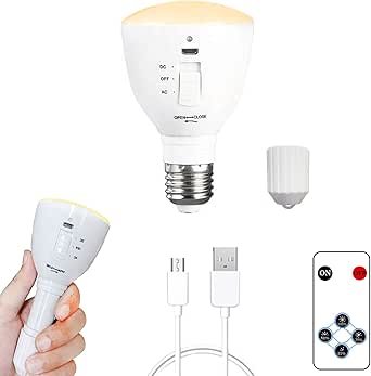 USB Rechargeable Battery Light Bulb With Remote Control, 7W LED ...