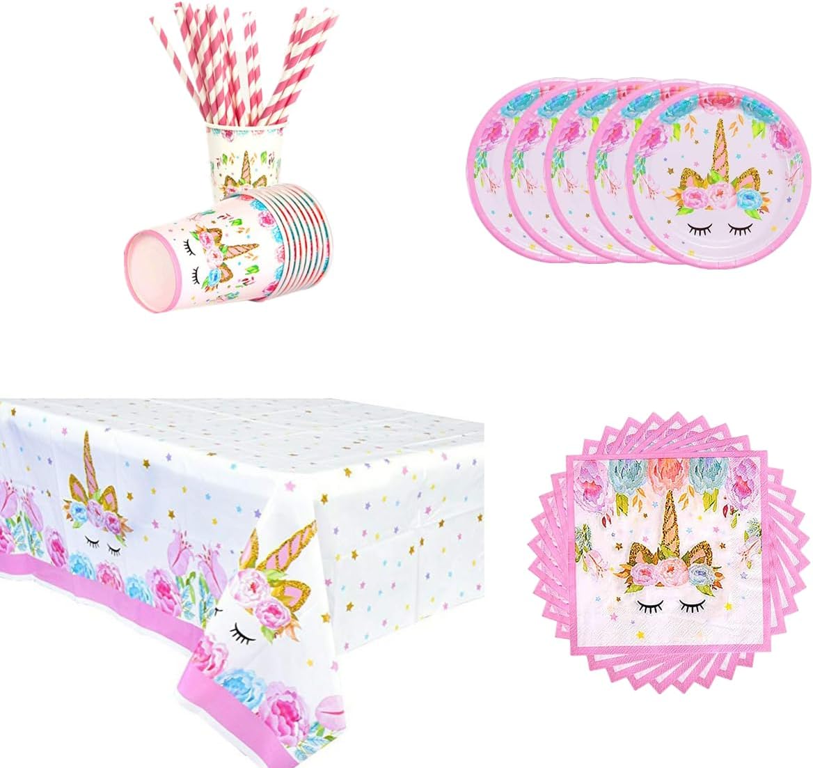 Amazon.com: 74 Pcs Magical Unicorn Birthday Party Decorations for Girls ...