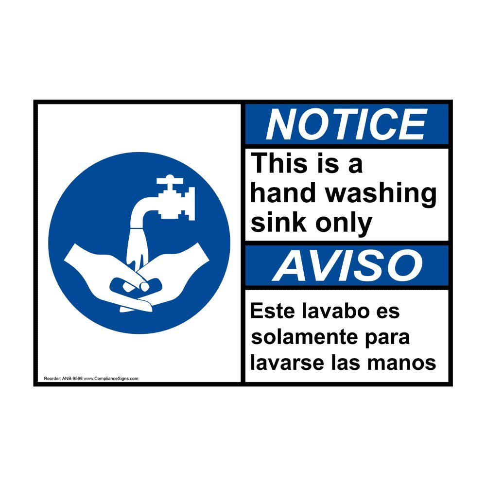 Buy ComplianceSigns.com This Is A Hand Washing Sink Only Bilingual Sign ...