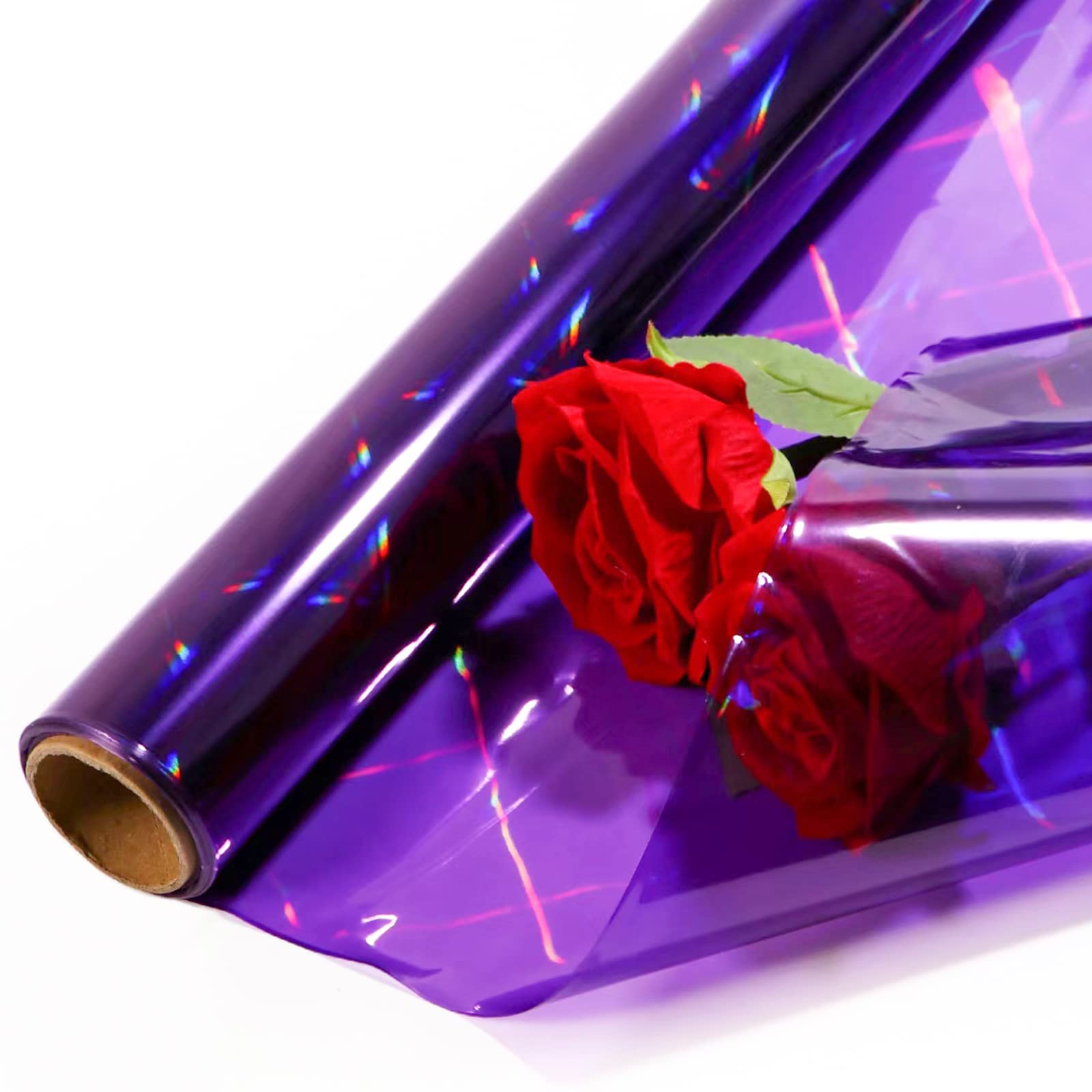 Amazon.com: CMFYHM Iridescent Violet Cellophane Wrap Roll I 34 In Wide ...