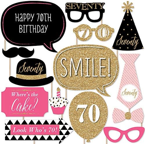Amazon.com: Fully Assembled 70th Birthday Photo Booth Props - Set of 30 ...