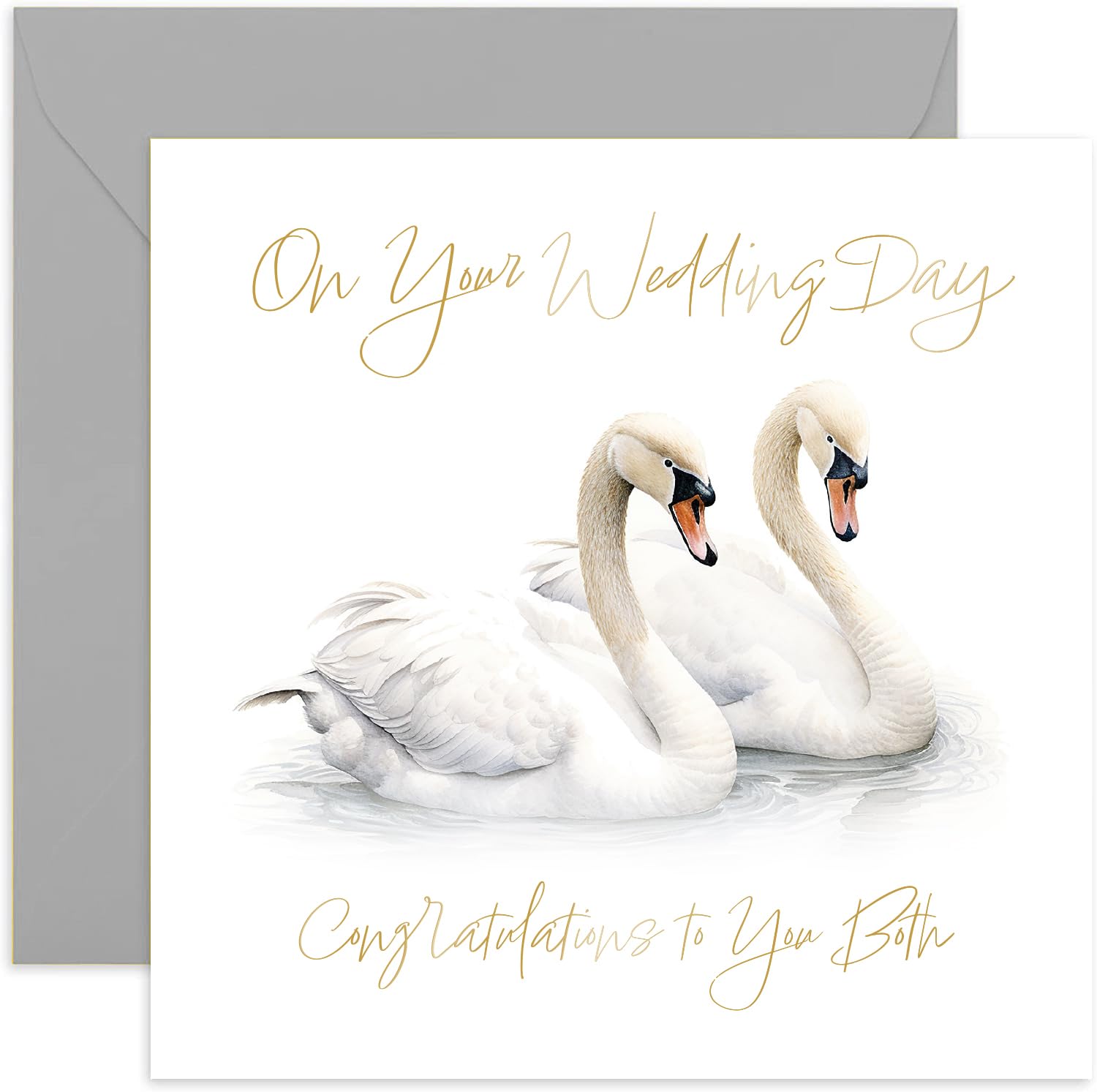 Swans Wedding Day Card for Couple - Mr and Mrs Wedding Couple of Swans ...