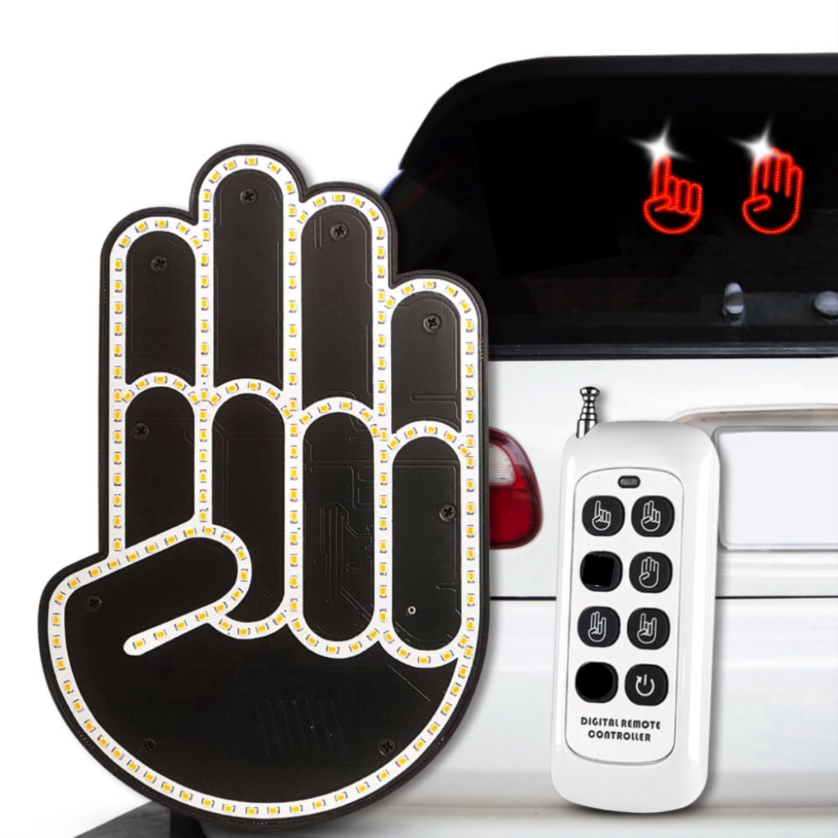 Amazon.com: Car Led Finger Lights, Led Gesture Hand Light with Remote ...