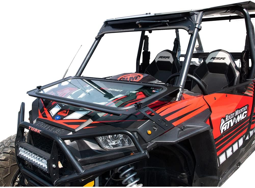 Amazon.com: Tusk UTV Folding Glass Windshield with Windshield Wiper For ...