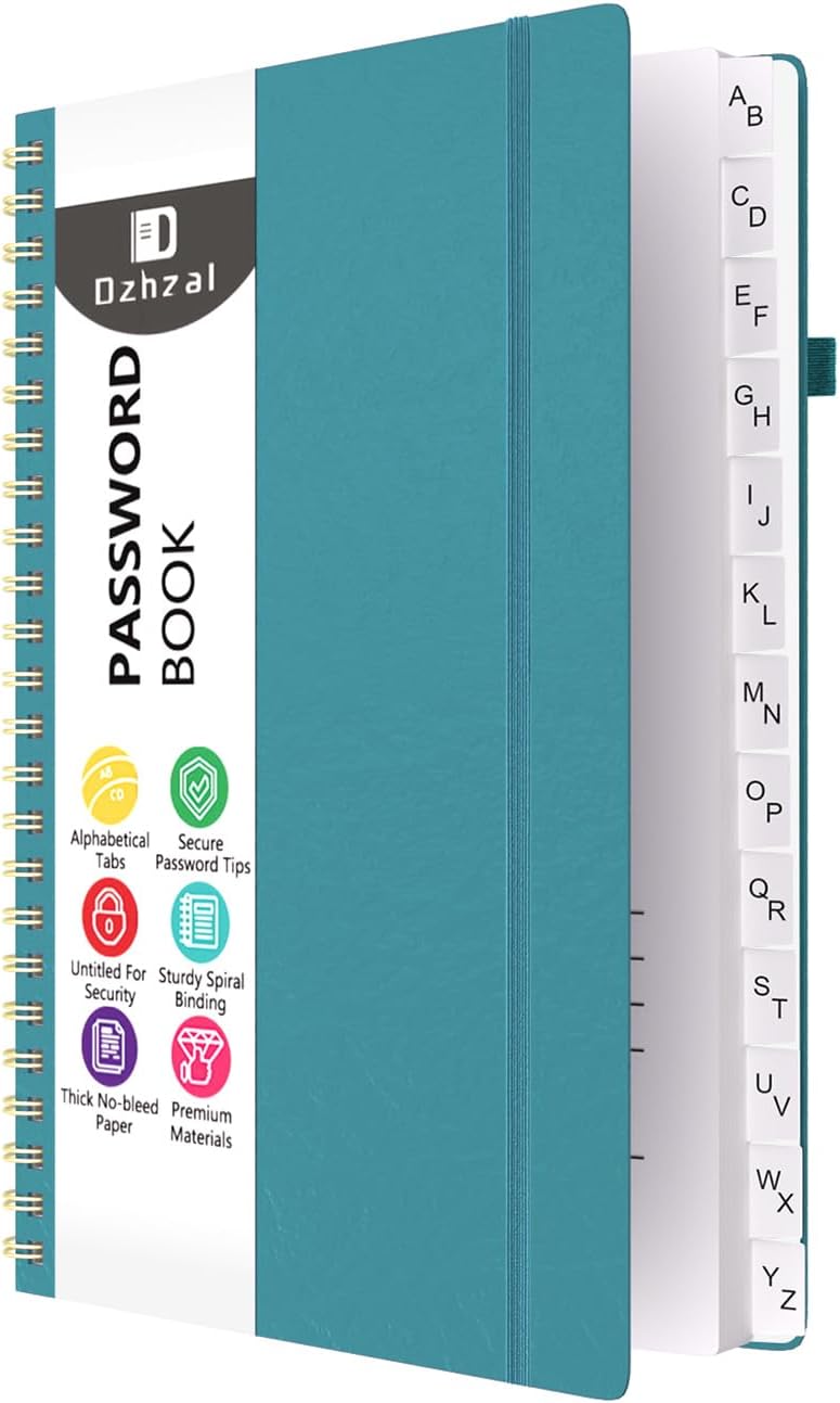 Dzhzal Password Book with Alphabetical Tabs for Seniors Organized ...