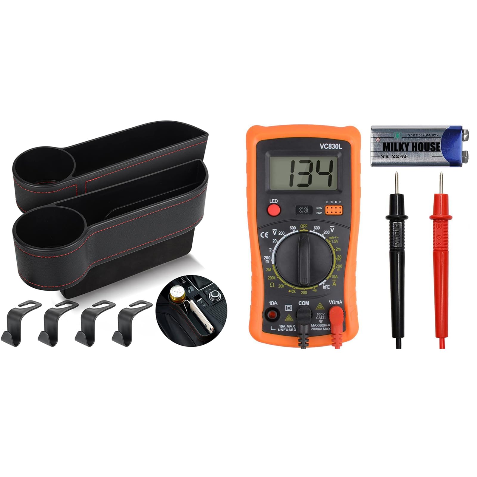 Amazon.com: 2 Set Car Seat Gap Organizer, Car Gap Filler Storage Boxes ...