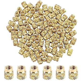 PENCK 150Pcs M3 Threaded Insert Nuts M3 x 0.5mm Female Thread Brass ...