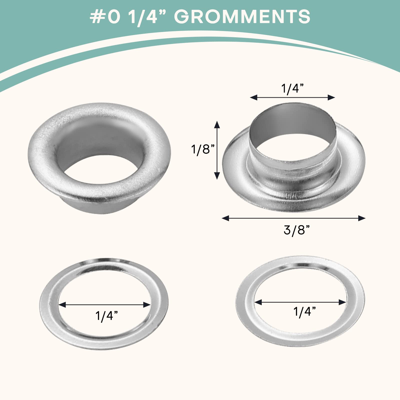Snapklik.com : FLKQC Grommet & Washer Grommet Kit 1000pcs, 2 Grommets ...
