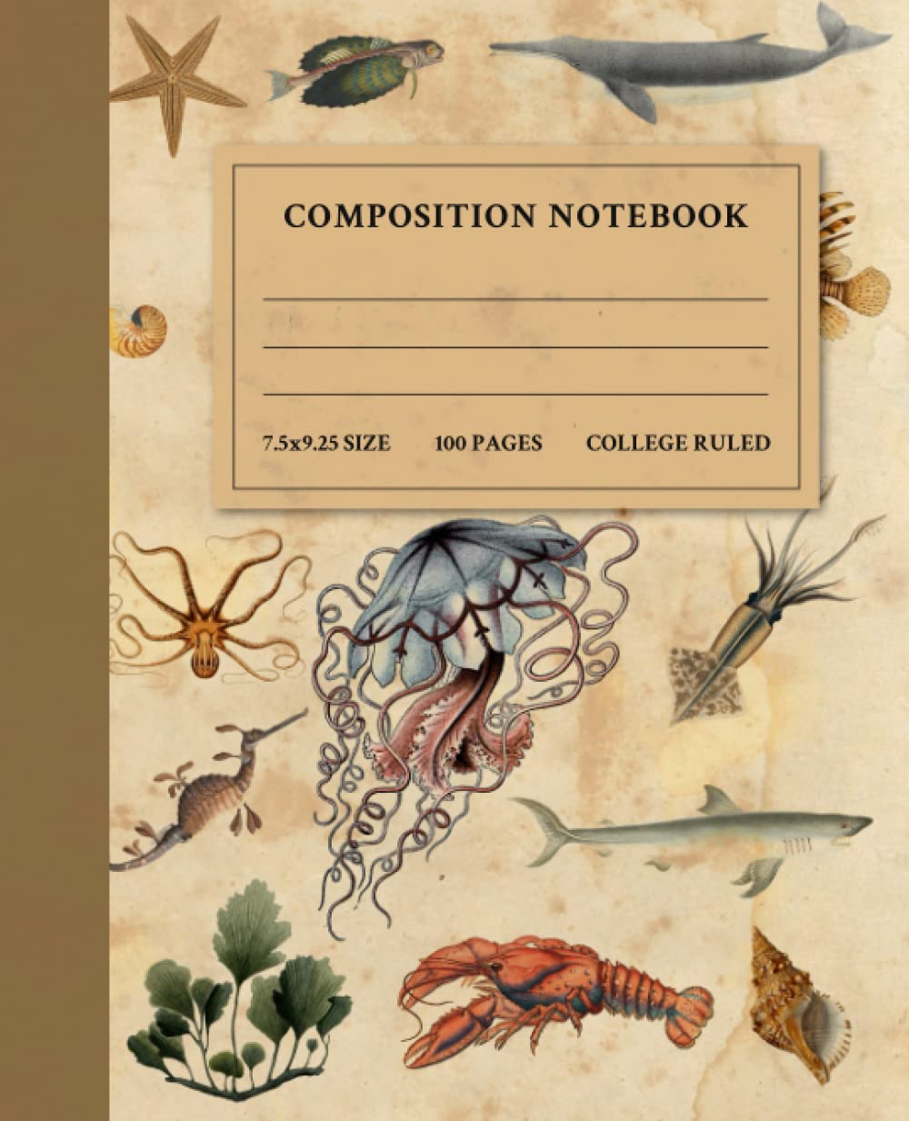 Marine Biology Gift: Vintage Composition Notebook for Marine Biologists ...