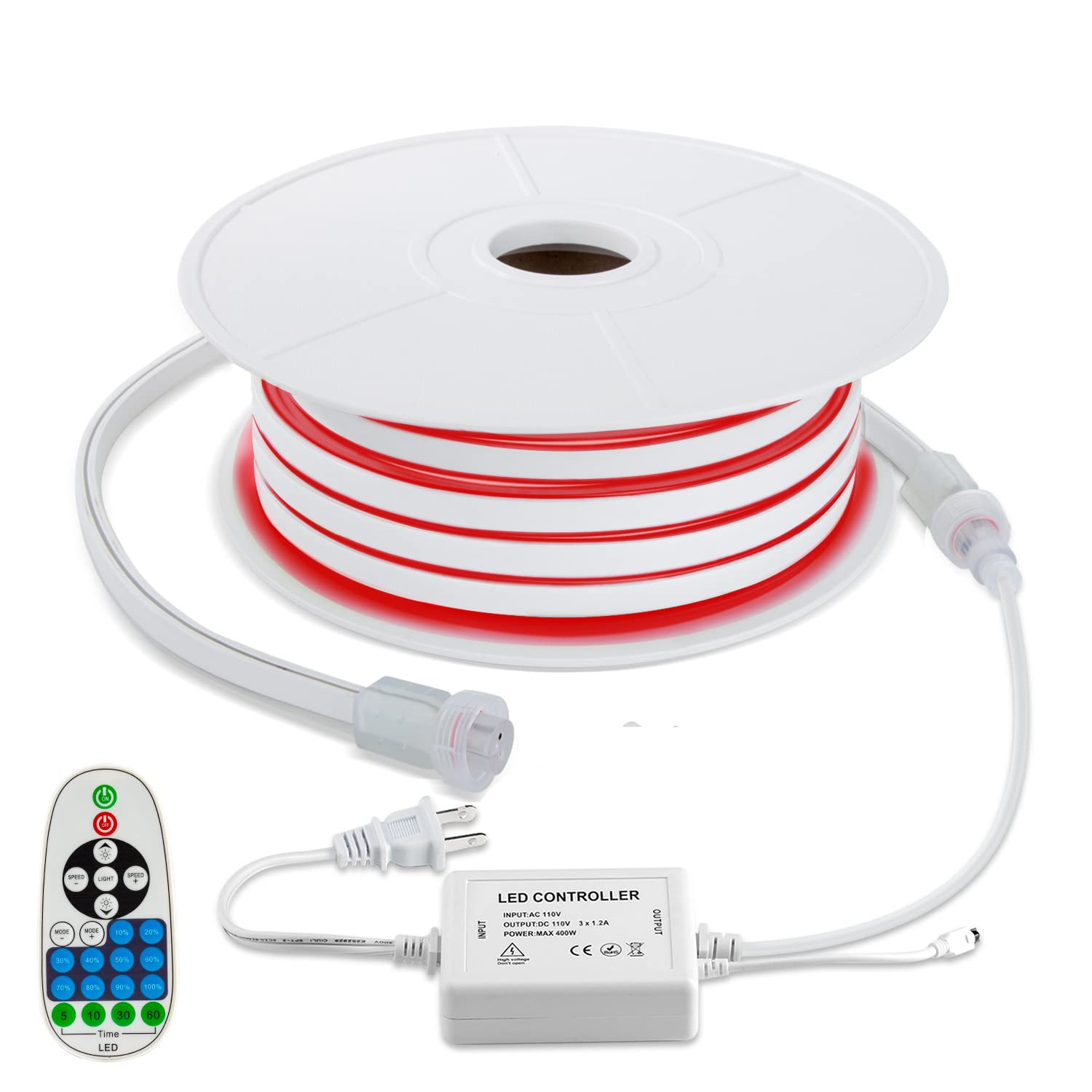 Snapklik.com : BRILLIHOOD LED Red Neon Strip Lights, 50ft Flexible Rope ...