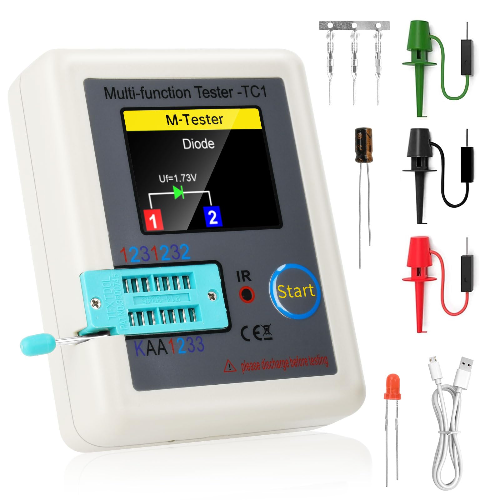 Snapklik.com : Transistor Tester FORIOT LCR Meter LCR-TC1 Multi ...