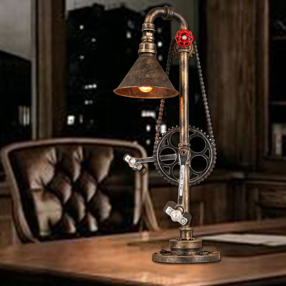 Industrial Gear Table Lamp Pair Of Industrial Machine Age Gear Table