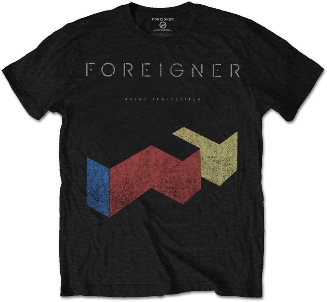 Amazon.com: Foreigner 'Vintage Agent Provocateur' T-Shirt (Small) Black ...