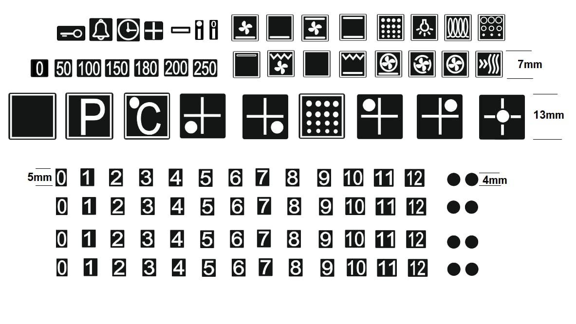 Cooker Sticker Set Cooker Symbols Sticker Labelling of Smudged Cooker ...