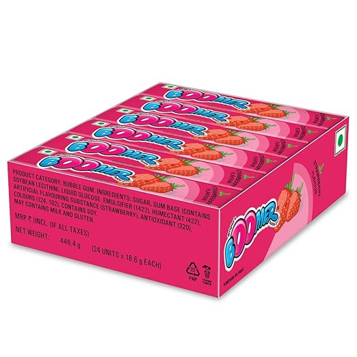 Boomer Bubble Gum | Strawberry Flavoured Chewing Gum | Long Lasting ...
