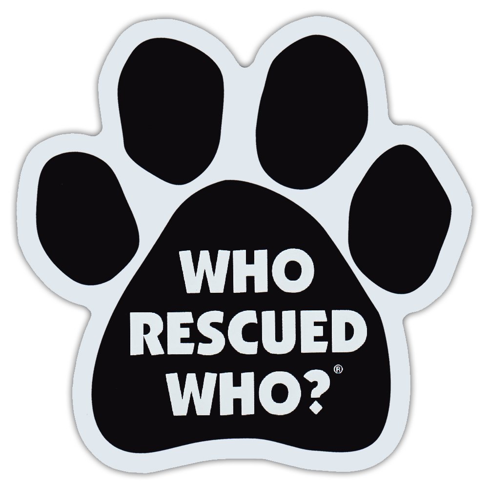 Amazon.com: Dog Paw Shaped Car Magnet - Who Rescued Who? - Magnetic ...