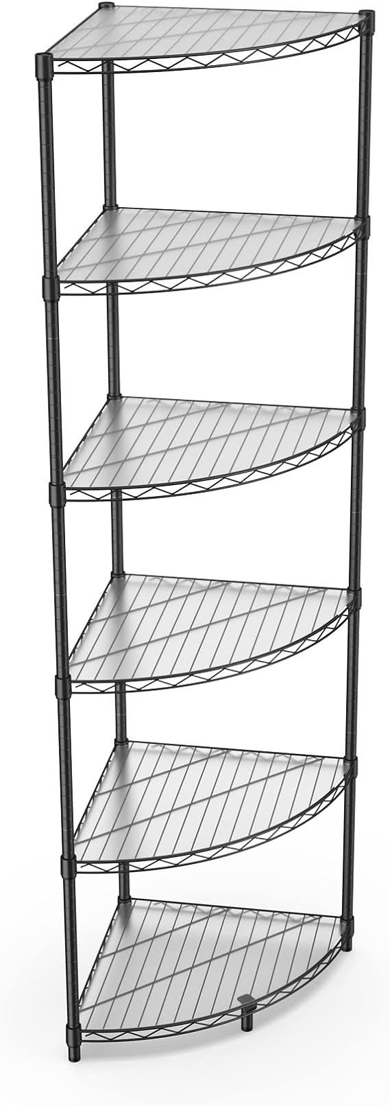 Amazon.com: Black 6 Tier NSF Metal Triangular Corner Wire Shelving ...