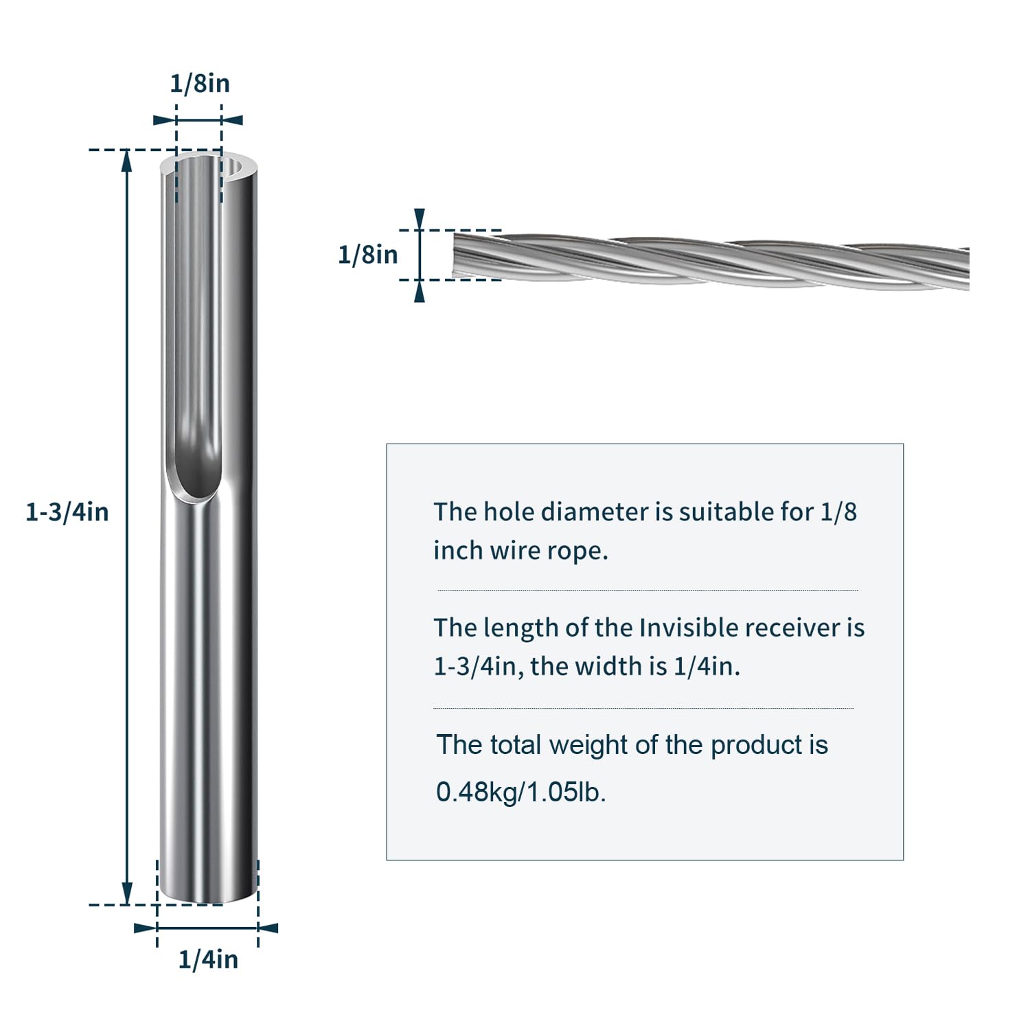 Snapklik.com : 60 Pack 316 Stainless Steel 1/8" Adjustable Invisible ...