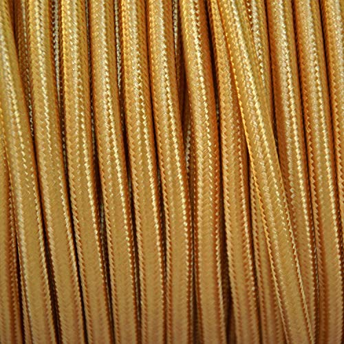 smartect Braided Cable, Gold, 3 Metres 3 Core Electrical Cable (3 x 0 ...