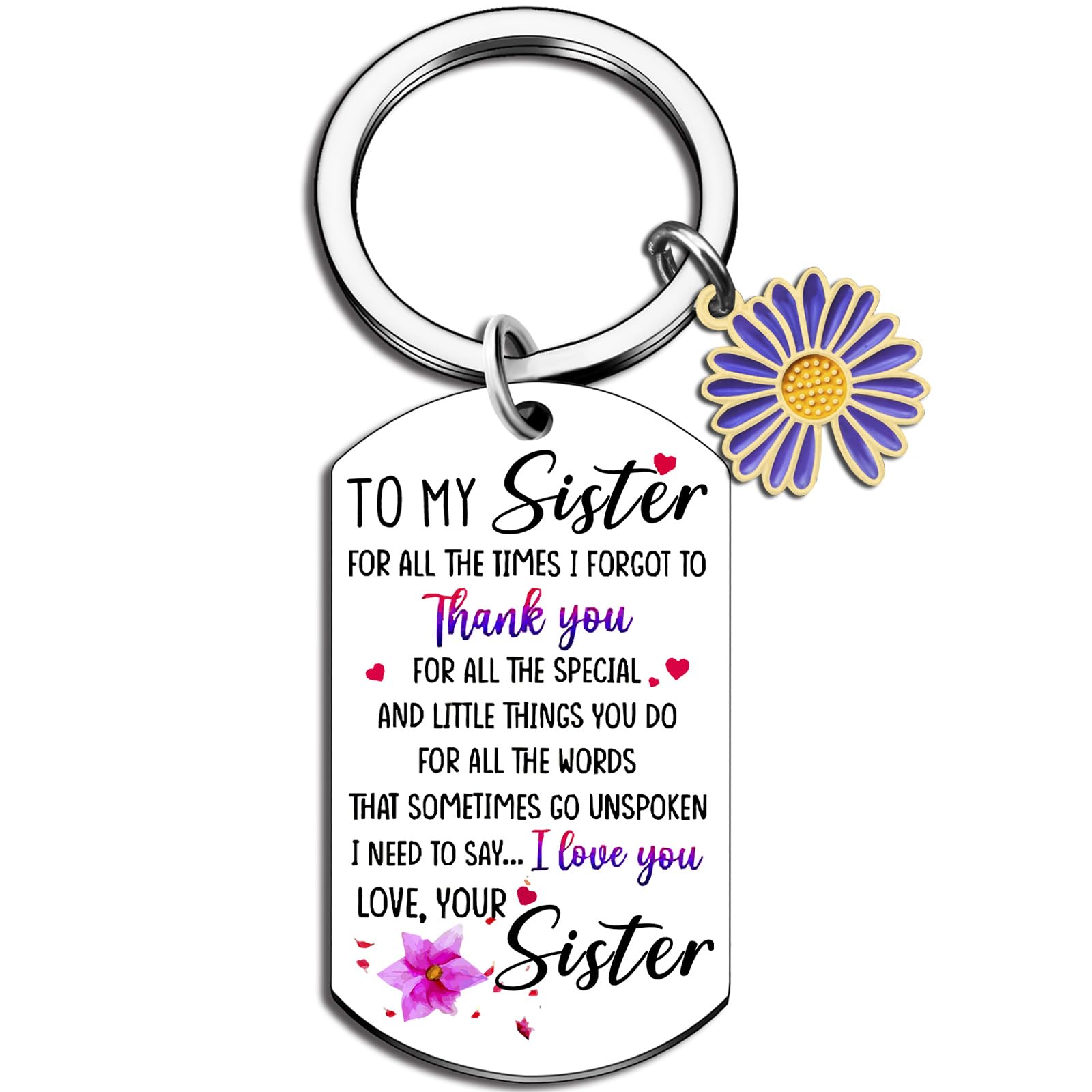 Amazon.com: WXCATIM Sister Keychain Stocking Stuffers for Sister Gifts ...