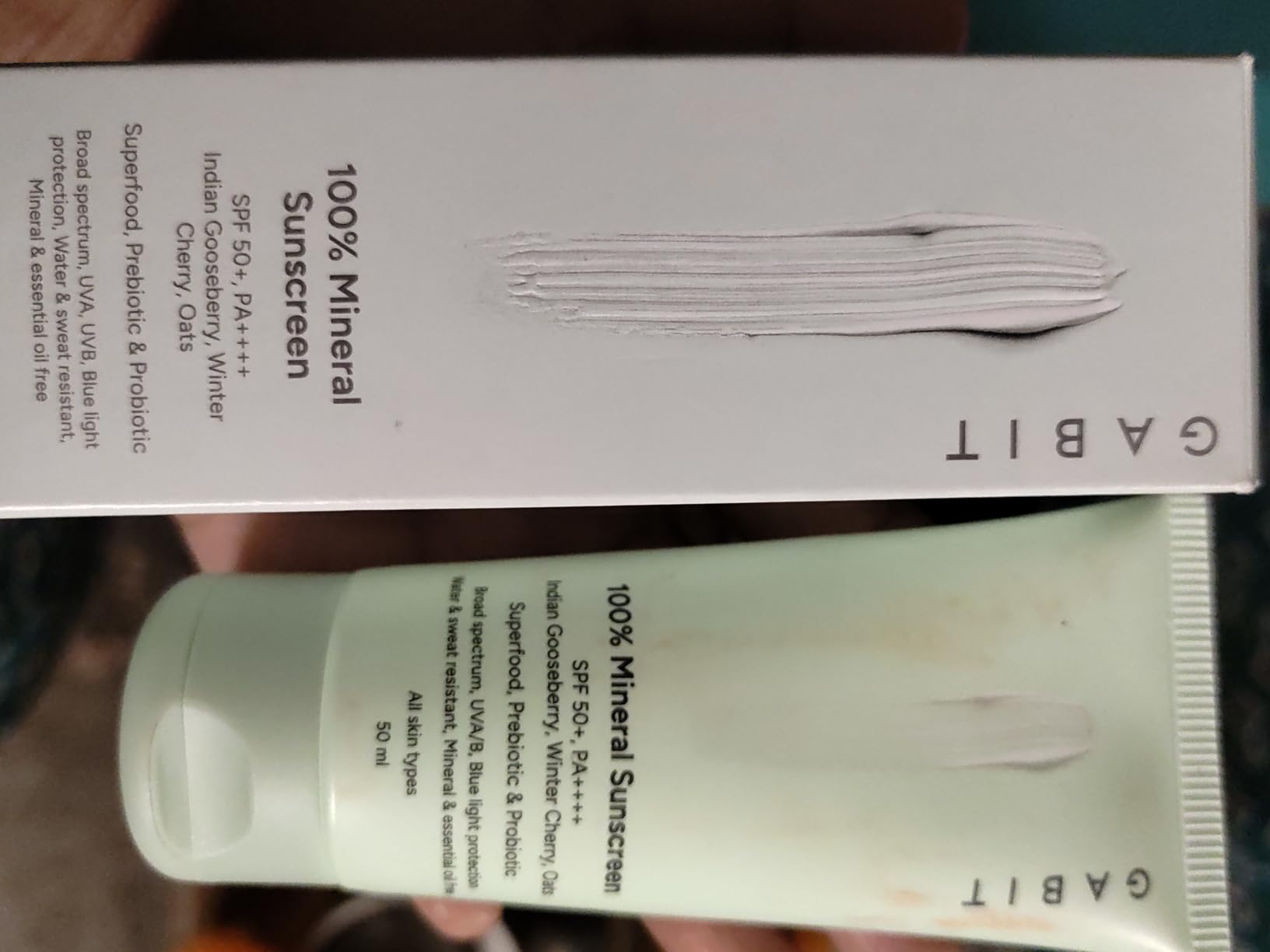 Gabit 100% Mineral Sunscreen SPF 50 PA++++ | Water & Sweat Resistant ...