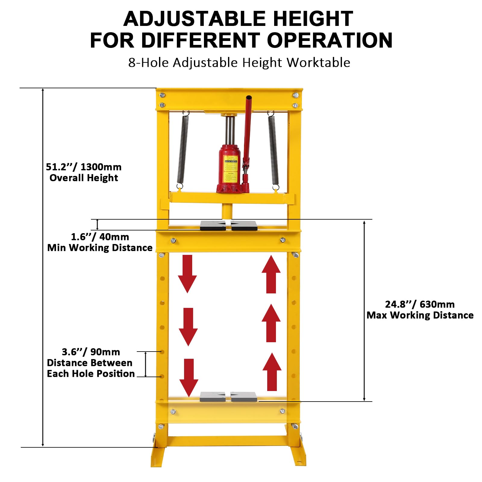Snapklik.com : Hydraulic Press 12 Ton Hydraulic Shop Press, H-Frame ...
