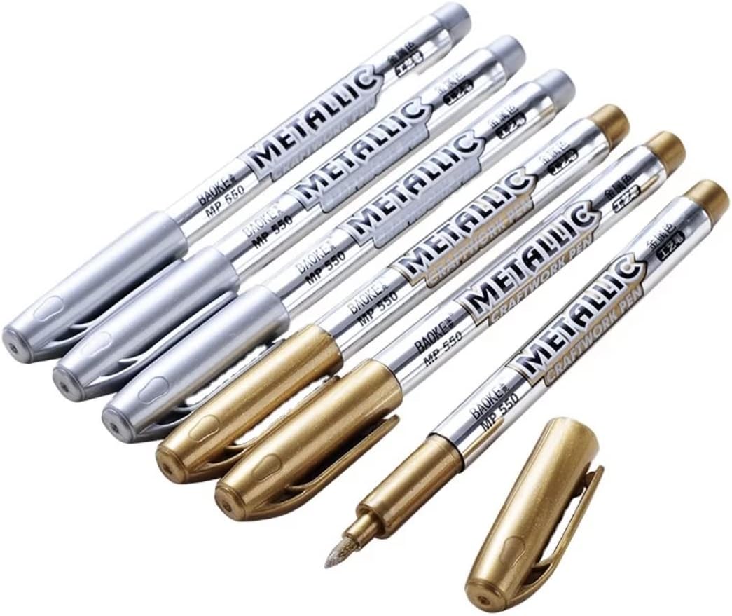 Levin Gold and Silver Marker Metallic, Fine Point Permanent Marker Pen ...
