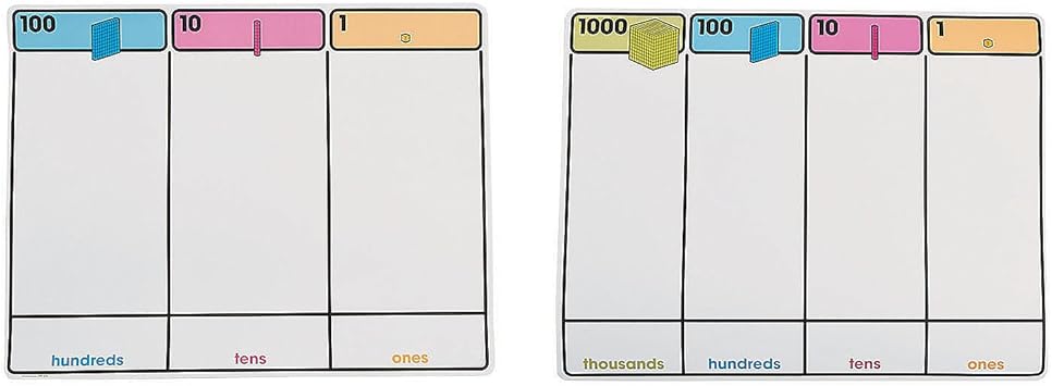 Amazon.com: Fun Express Base Ten Place Value Mat - 10 Pieces ...