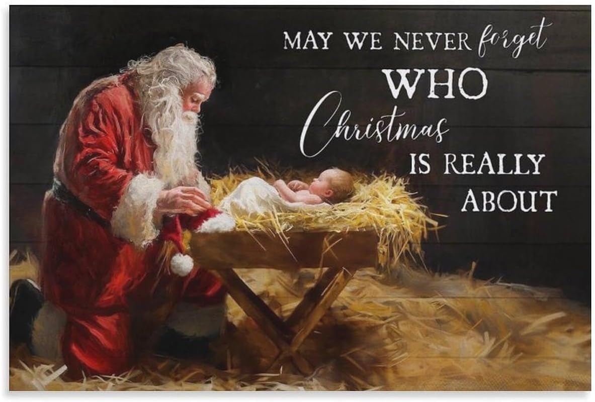 Amazon.com: Single Hanging Picture May We Never Forget Who Christmas Is ...