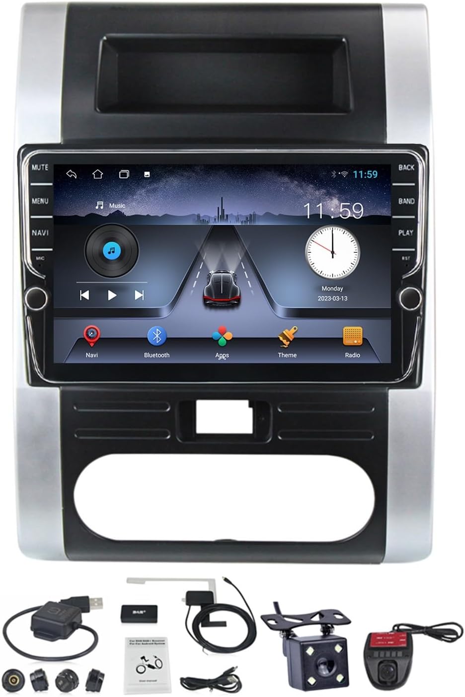 Android 12 Auto Car-Play Autoradio GPS Navigazione stereo Fits for Nissan X-Trail 2 T31 2007 ...